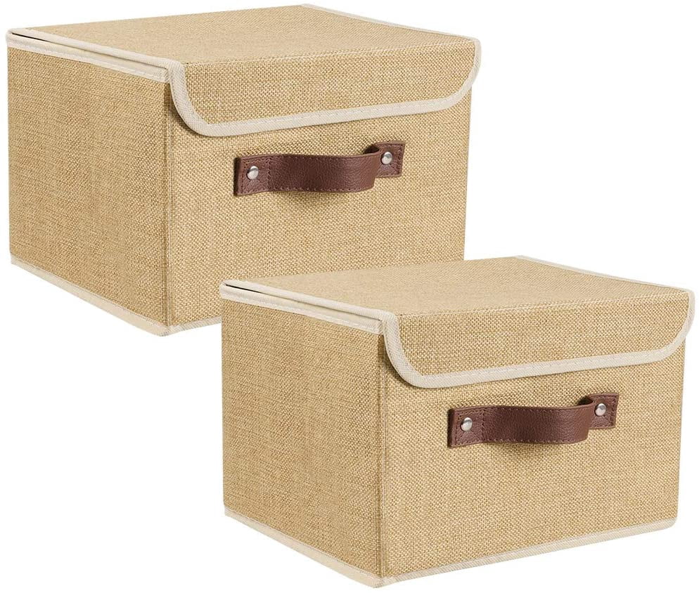 DXYKOPA Storage Bins Boxes with Lids 2 Pack Decorative Storage Boxes ...