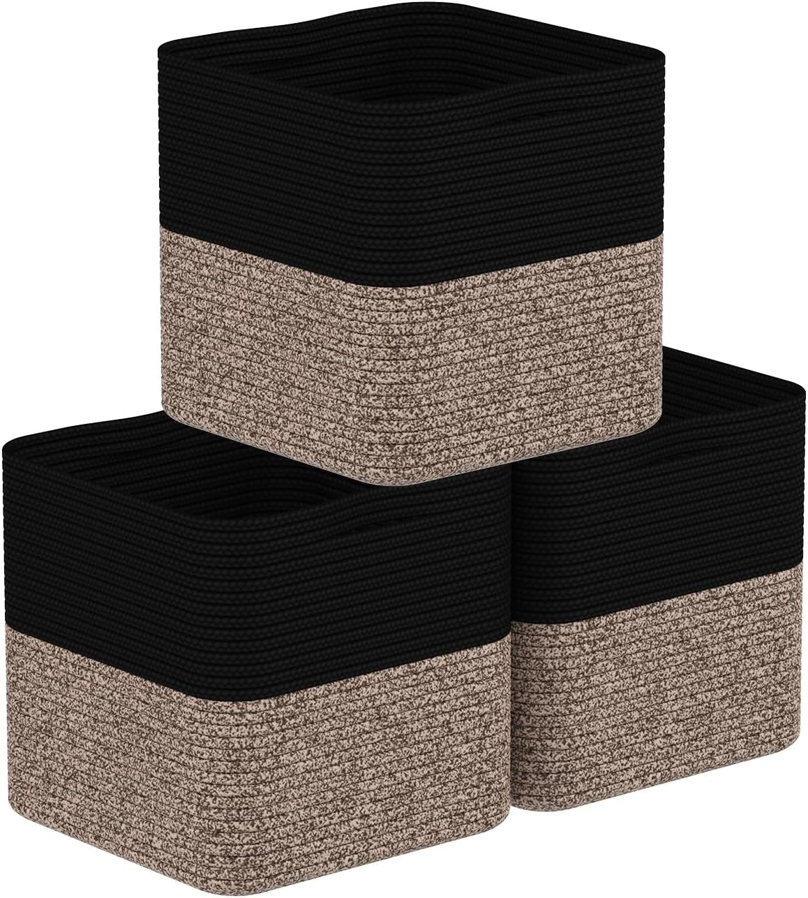 DXYKOPA Storage Cotton Cubes 11 Inch Woven Cotton Rope Storage Baskets ...