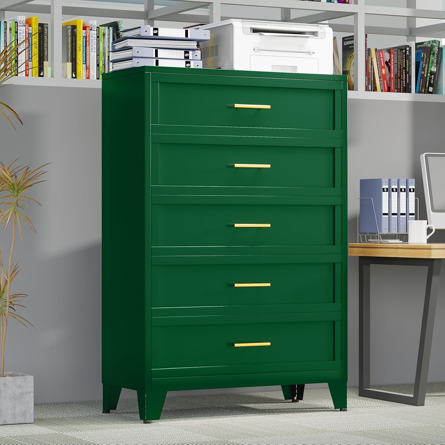 DXYKOPA Tall 5 Drawers Dresser for Bedroom Metal Drawer Dresser Chest ...