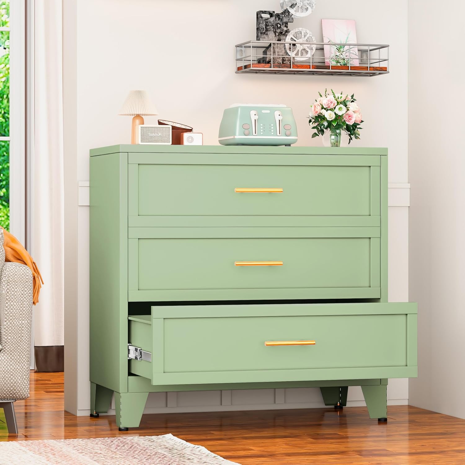 DXYKOPA Tall 5 Drawers Dresser for Bedroom Metal Drawer Dresser Chest ...