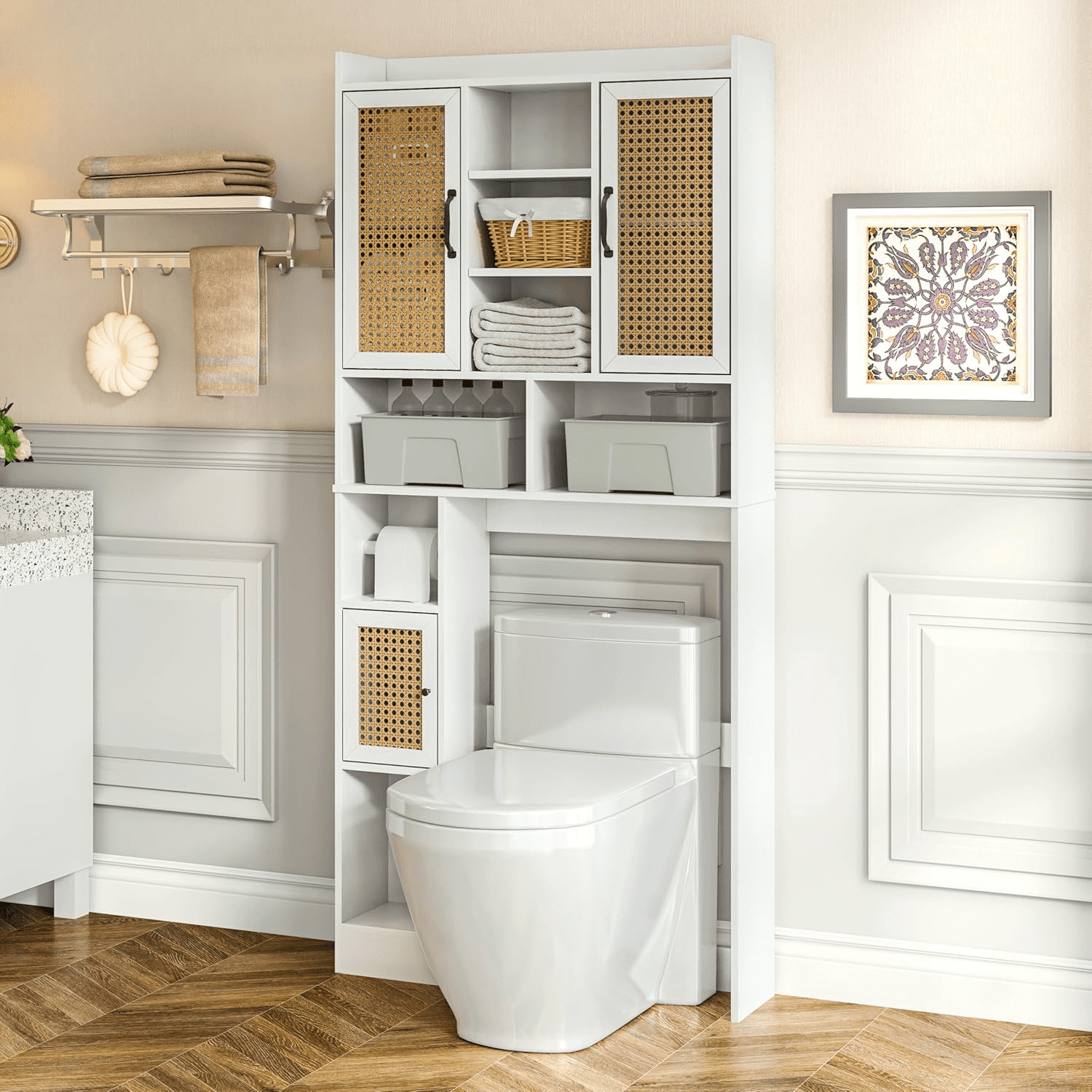 Over The Toilet Storage Cabinet Rattan Toilet Storage Cabinet ...