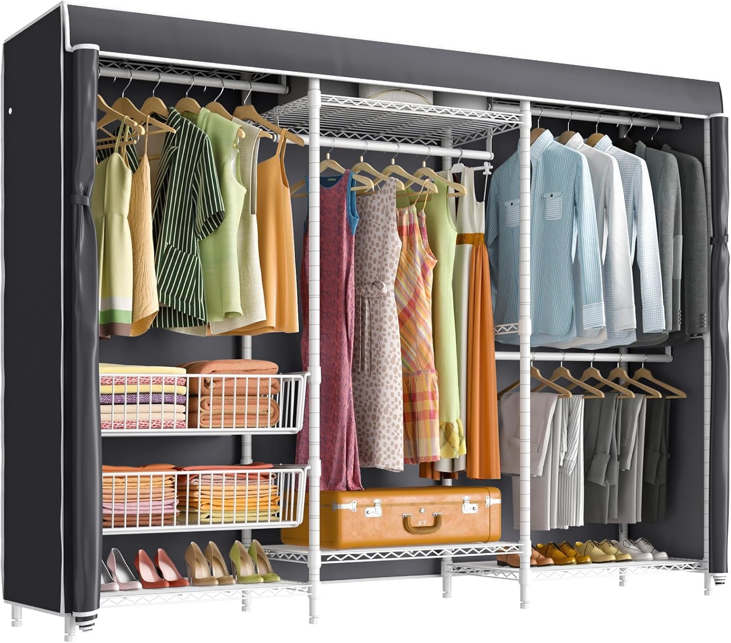 DXYKOPA V10C Portable Closets Heavy Duty Clothes Rack with Slid ...