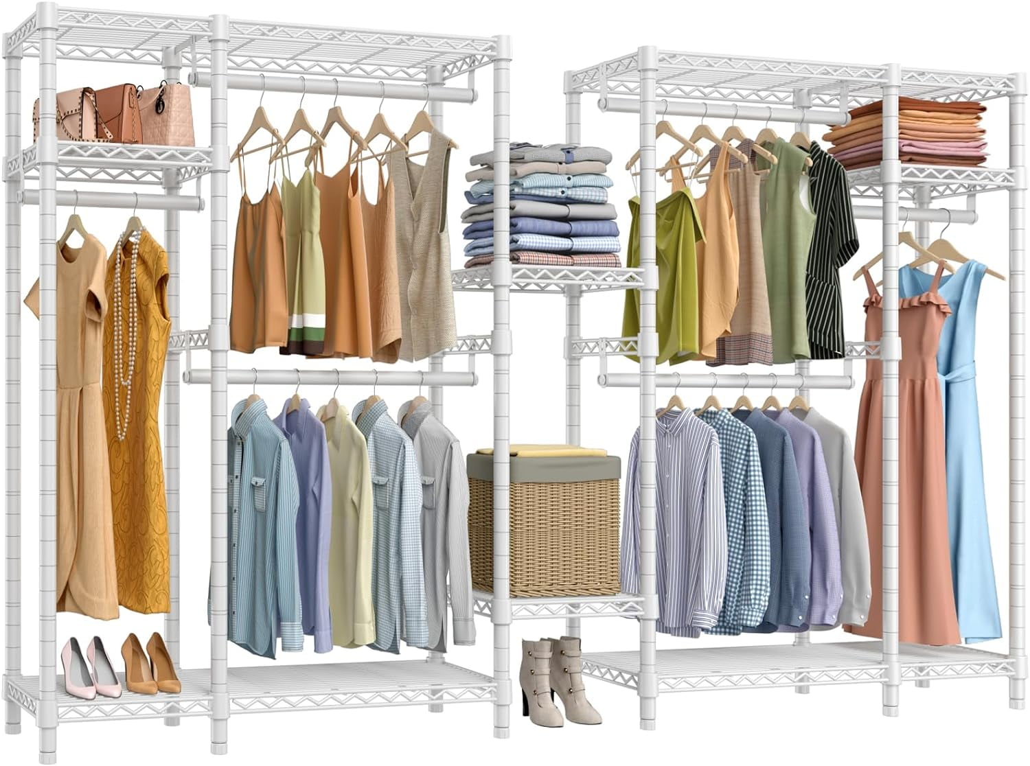 DXYKOPA V22S Extra Large Garment Rack Heavy Duty Clothes Rack Portable ...