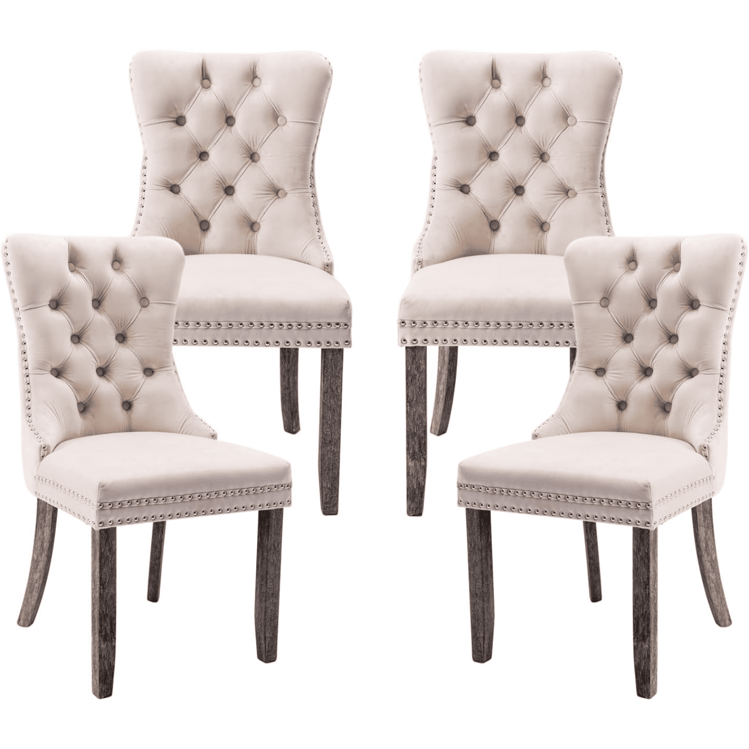 DXYKOPA Velvet Dining Chairs Upholstered Dining Chairs with Ring Pull ...
