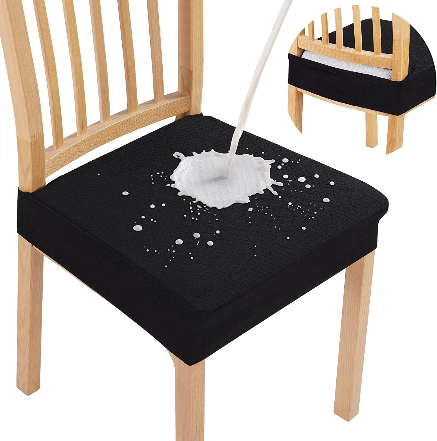 DXYKOPA Waterproof Seat Covers for Dining Room Chairs Stretch Jacquard ...