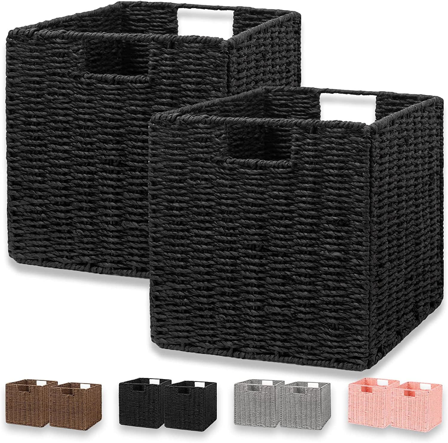 DXYKOPA Wicker Basket Woven Storage Baskets for Shelves Foldable Cube ...
