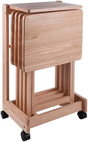 DXYKOPA Wood Dylan 5-Piece Oversize Snack Table Set (Walnut Finish ...