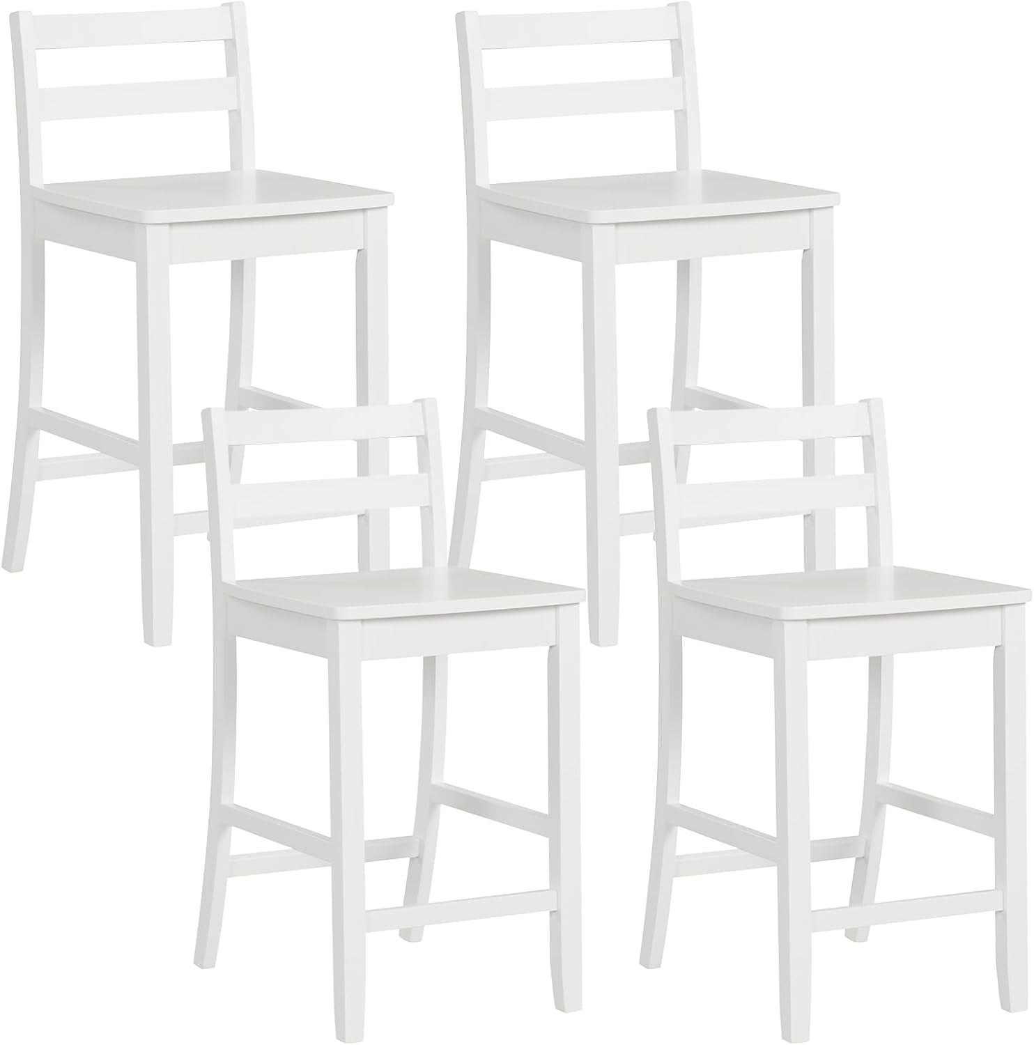 DXYKOPA Wooden Bar Stools 24-Inch Counter Height Stools with Ergonomic ...