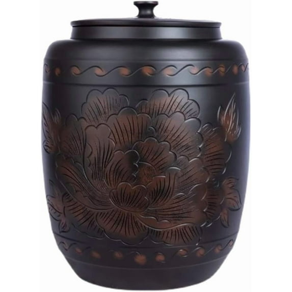 DXYLFFF 25kg Grain Dispenser, Ceramic Rice Cylinder with Lid, Airtight ...