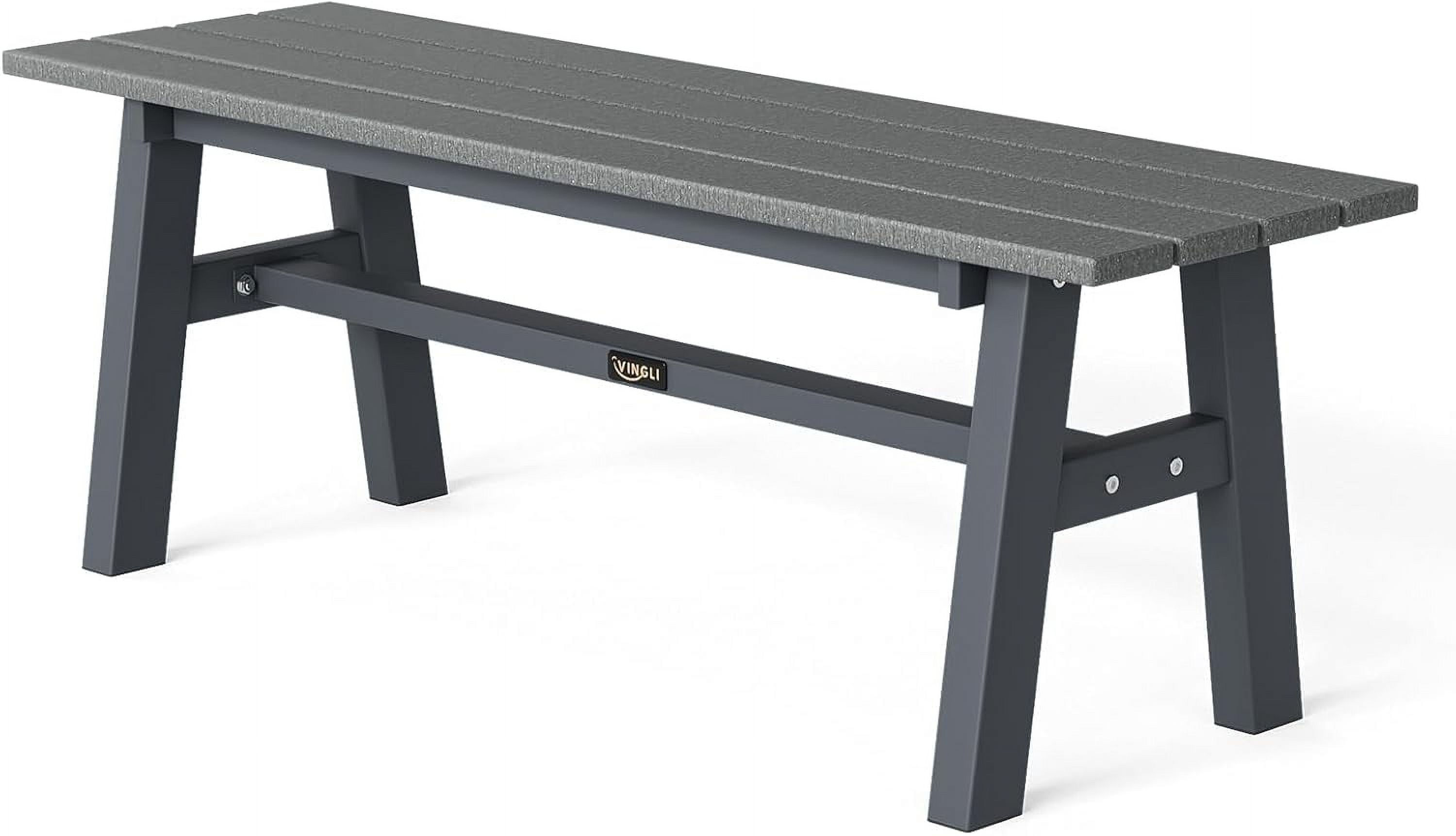 DXYNLZQ 47\u201D Outdoor Bench Garden Bench HDPE Porch Bench w/Metal ...