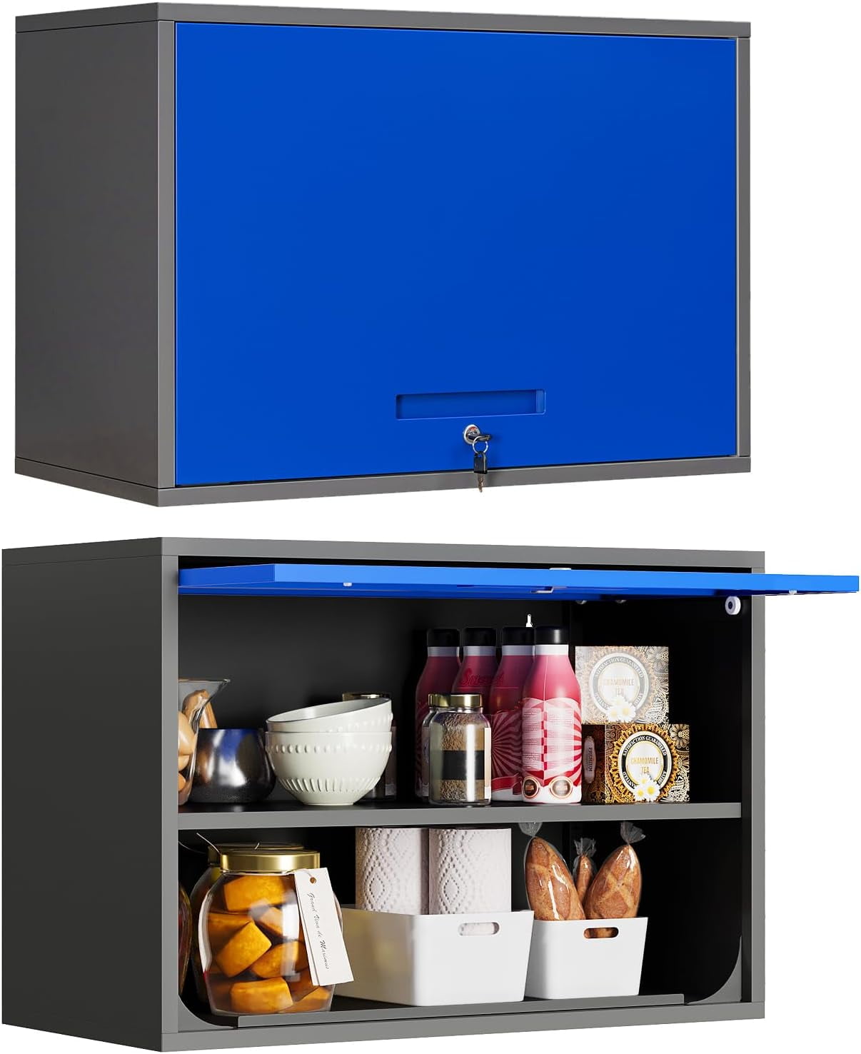 DXYNLZQ White Storage Cabinet with Locking Doors 72" Tall Metal Cabinet ...