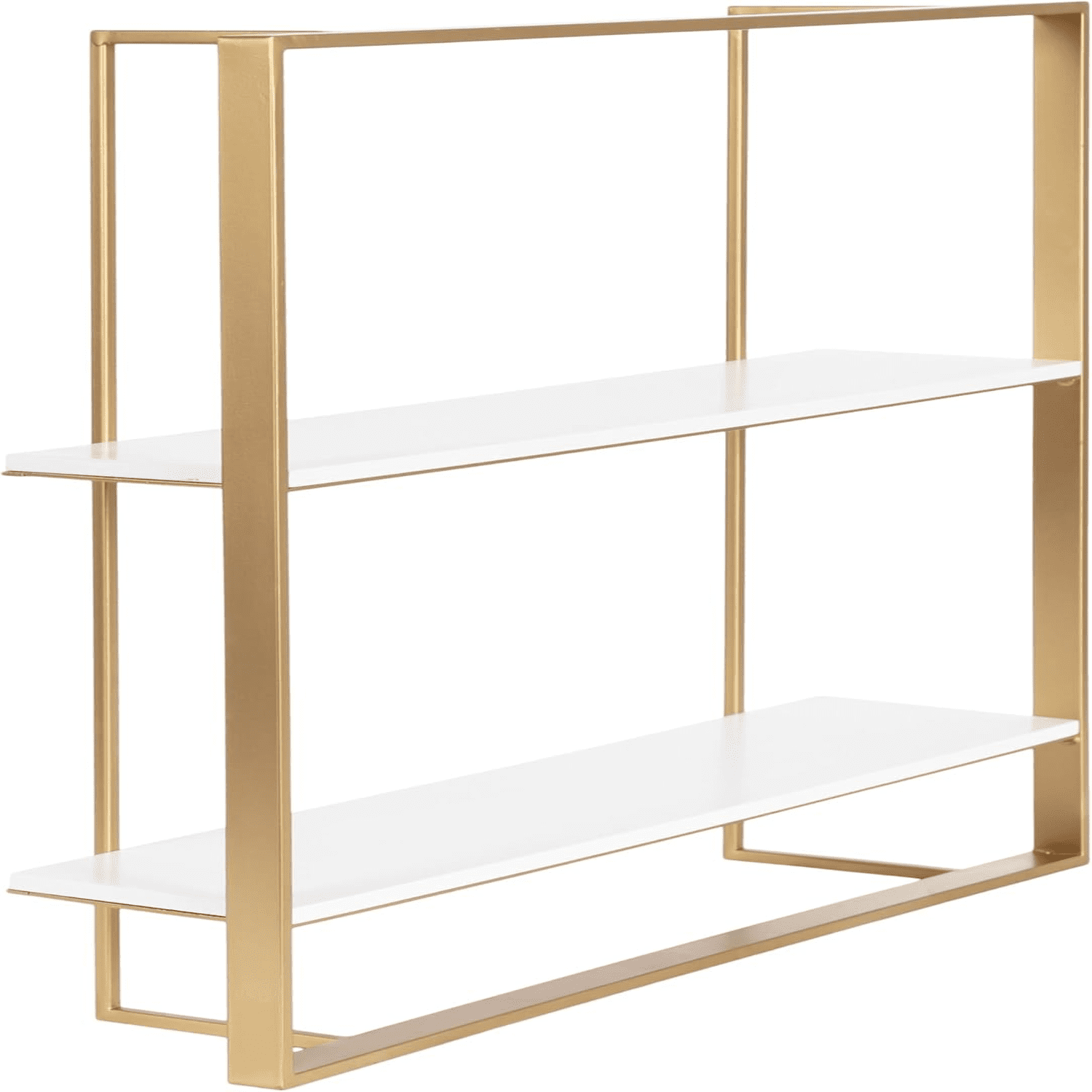 Kercheval Glam Two-Tier Wall Shelf GUBUONIP 24 x 6 x 22 GUBUONIP White ...