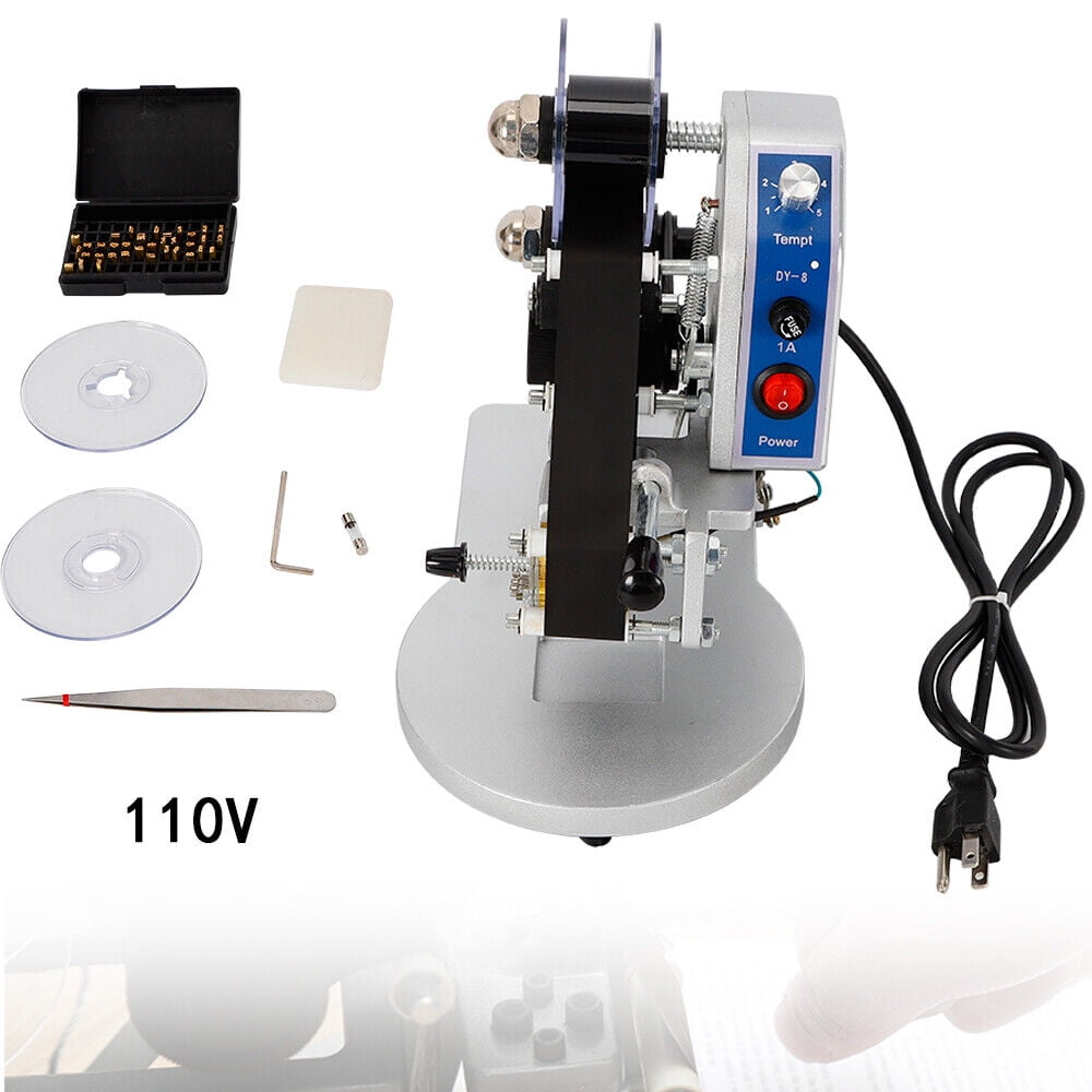 DY-8 Hot Stamp Printer,Manual Ribbon Coding Hot Foil Stamping Date Code Machine - Walmart.com