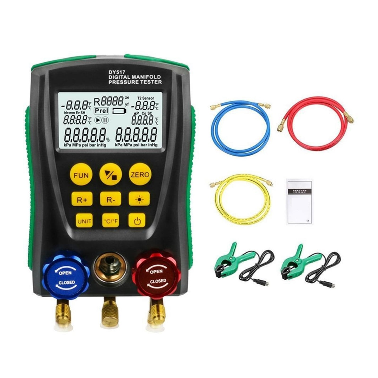 DY517 Pressure Gauge Refrigeration Air Conditioning Manifold Digital ...