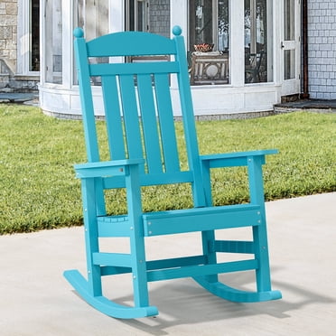 Emma + Oliver Contemporary Rocking Chair, All-Weather HDPE Indoor ...