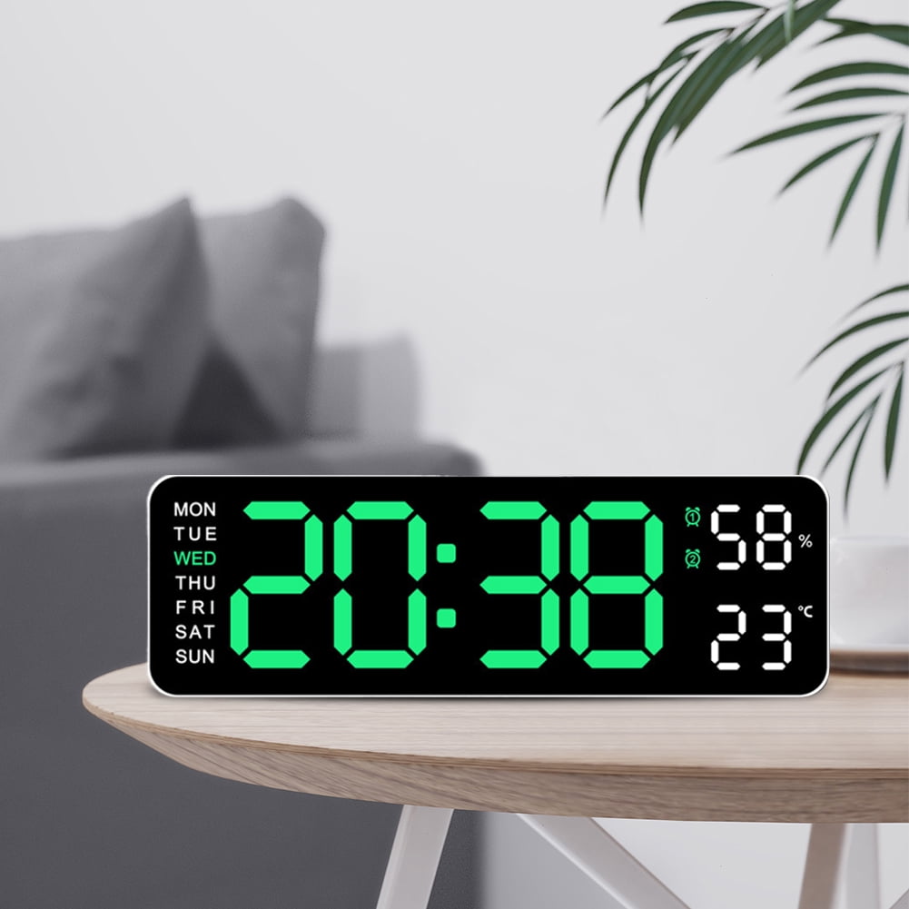 DYEXPRESS 8.97x2.95" Large Digital Wall Clock Dual Alarm with Big LED ...