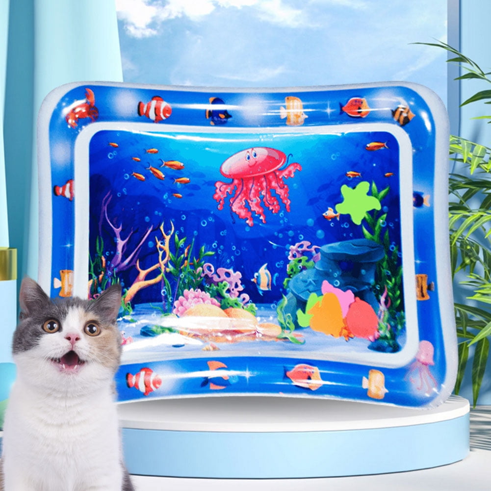 DYEXPRESS Inflatable PVC Ocean Fish Cat Sensor Water Mat Cat Toys Water ...