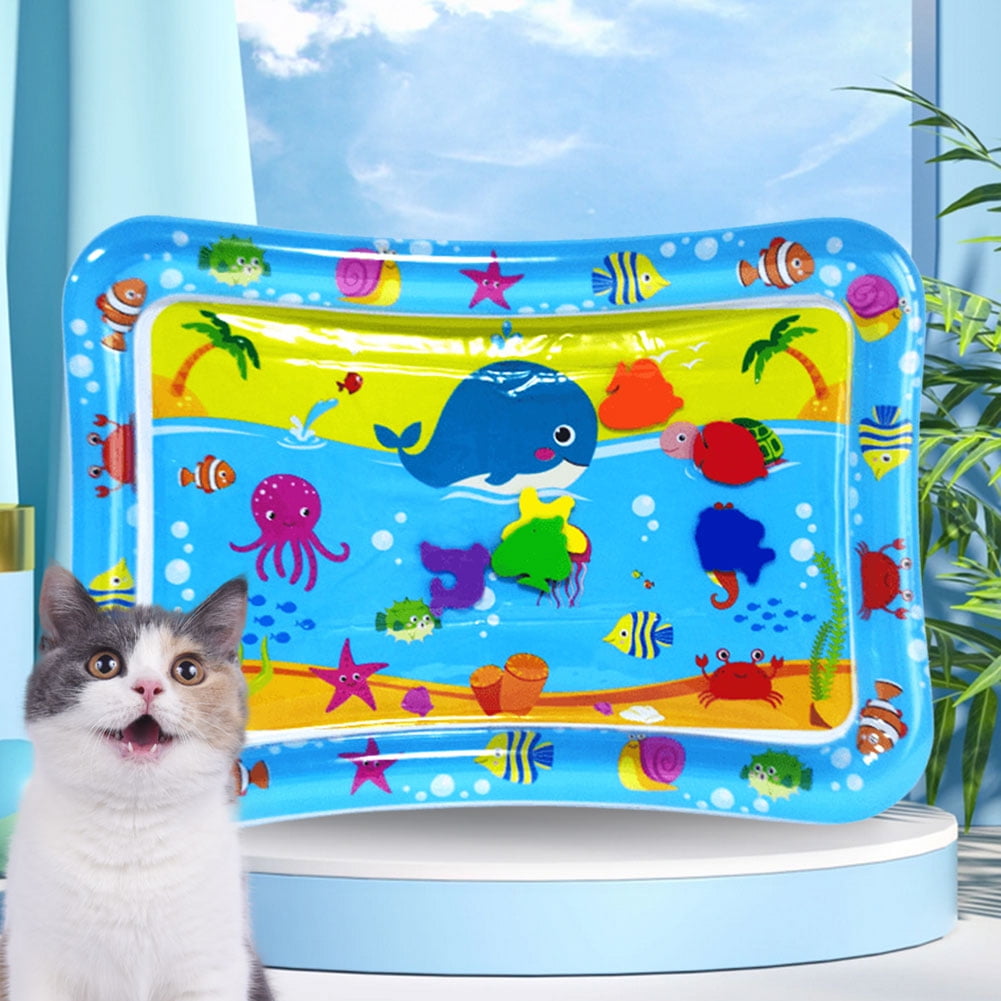 DYEXPRESS Inflatable PVC Ocean Fish Cat Sensor Water Mat Cat Toys Water ...
