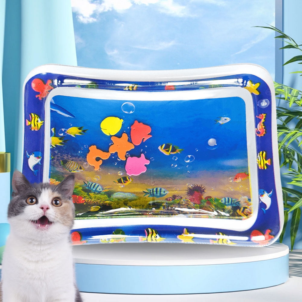 DYEXPRESS Inflatable PVC Ocean Fish Cat Sensor Water Mat Cat Toys Water ...