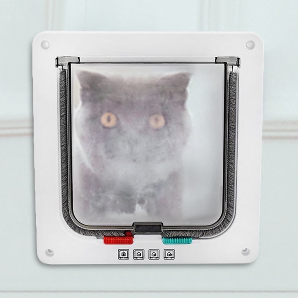 DYEXPRESS Transparent Square Pet Door Quiet Lockable Plastic Flap Doors ...