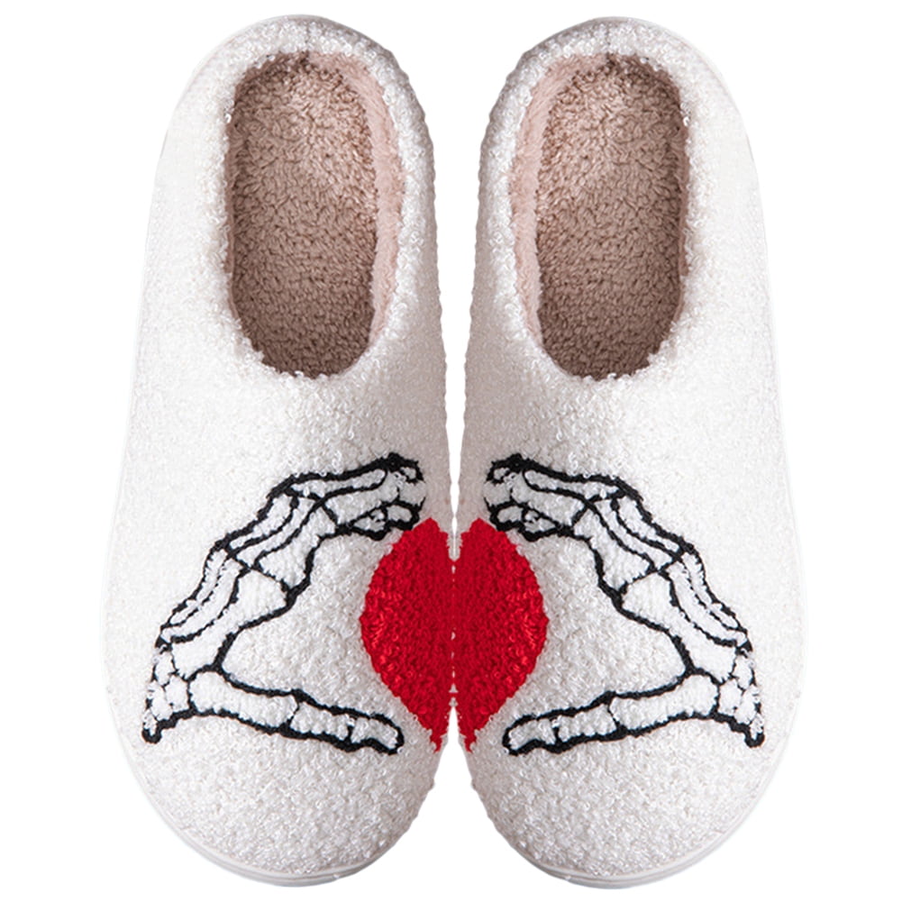 DYEXPRESS Valentine's Day Items Couples Slippers Cozy Warm Fluffy ...