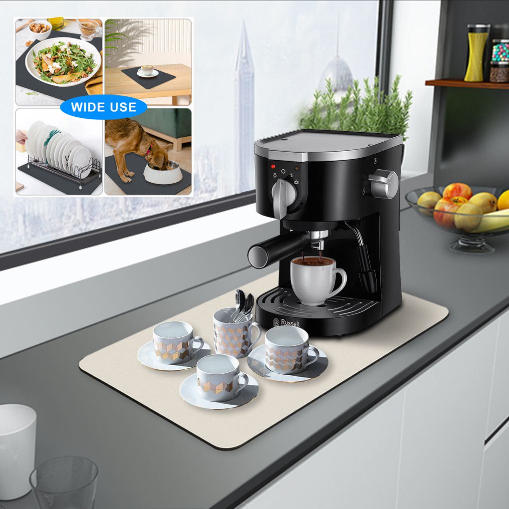Kurtrussel Coffee Counter Mat, Absorbent Waterproof Rubber Backed ...
