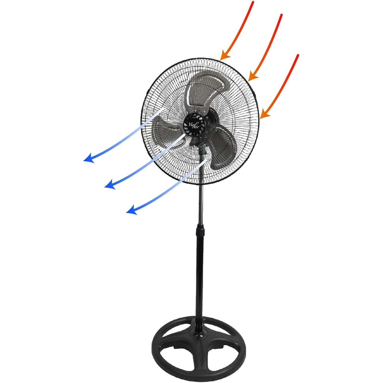 PYYP 18 Inch Industrial Heavy Duty Pedestal Oscillating Metal Stand Fan ...