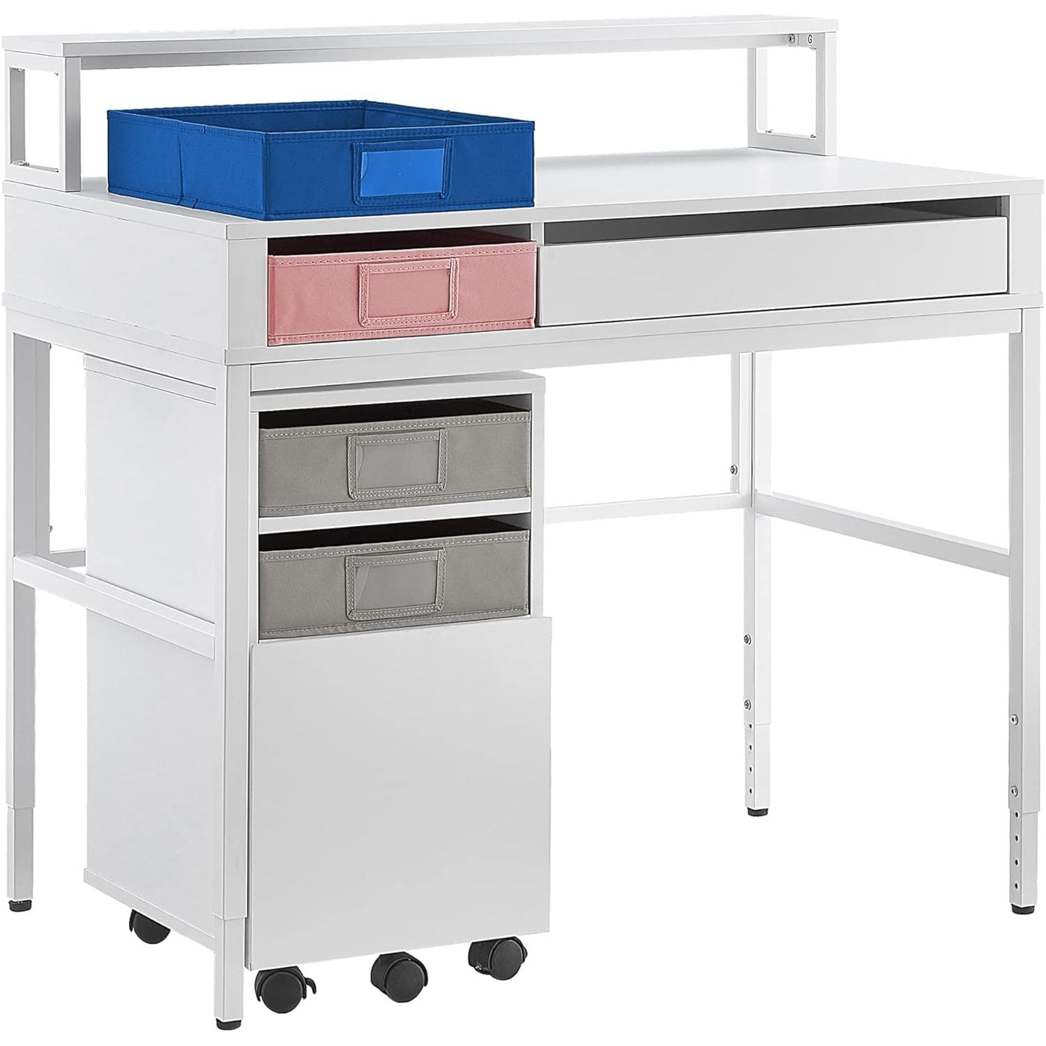 DYJP® Baywick 37"W Student Computer Desk With Height-Adjustable Legs ...