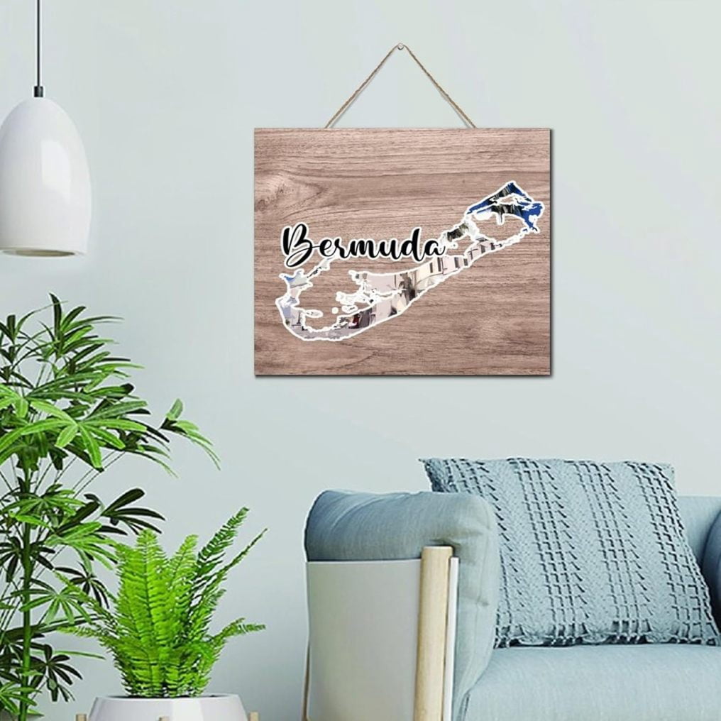 DYJP Bermuda Inspirational Wall Décor Wooden Sign 10x12 Inch Europe ...