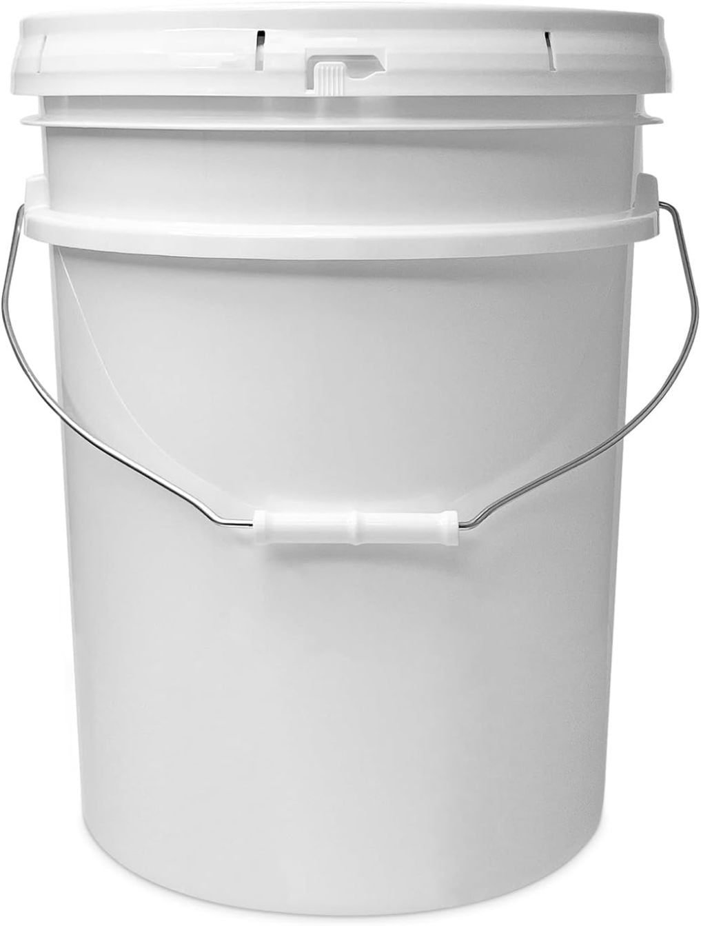 DYJP White 5-Gallon Bucket with Lid | Made in USA | Food Grade | Heavy ...