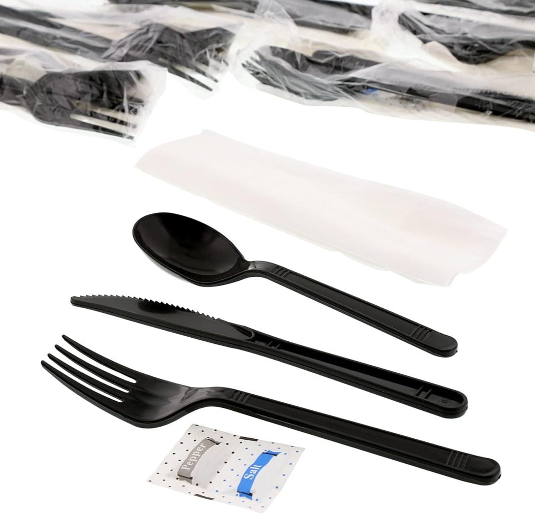 Salt Packets 6 Piece Kit White Heavy Weight Polystyrene Fork Teaspoon ...