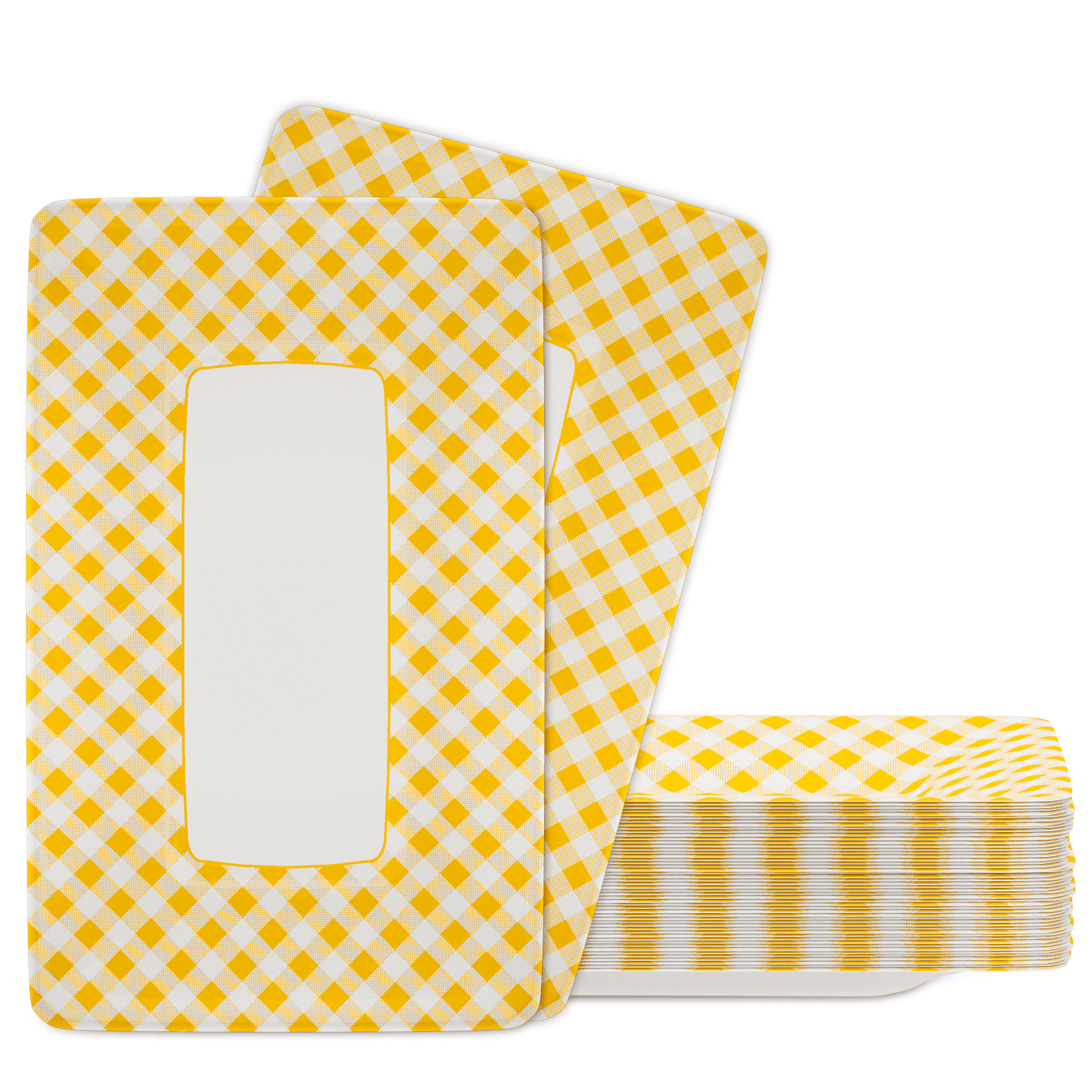 DYLIVeS 50 Count Party Paper Plates, Gingham Checkered Plaid Disposable ...