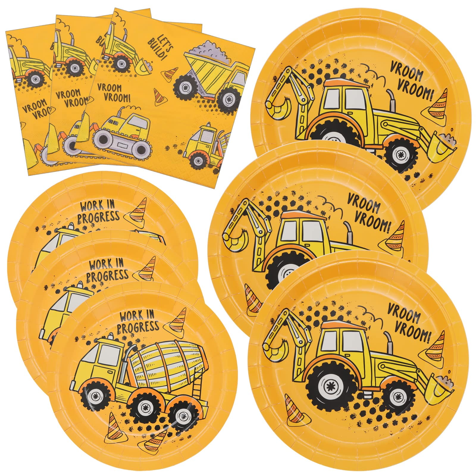 DYLIVeS 60 Pcs Construction OIF8 Birthday Party Plates and Construction ...