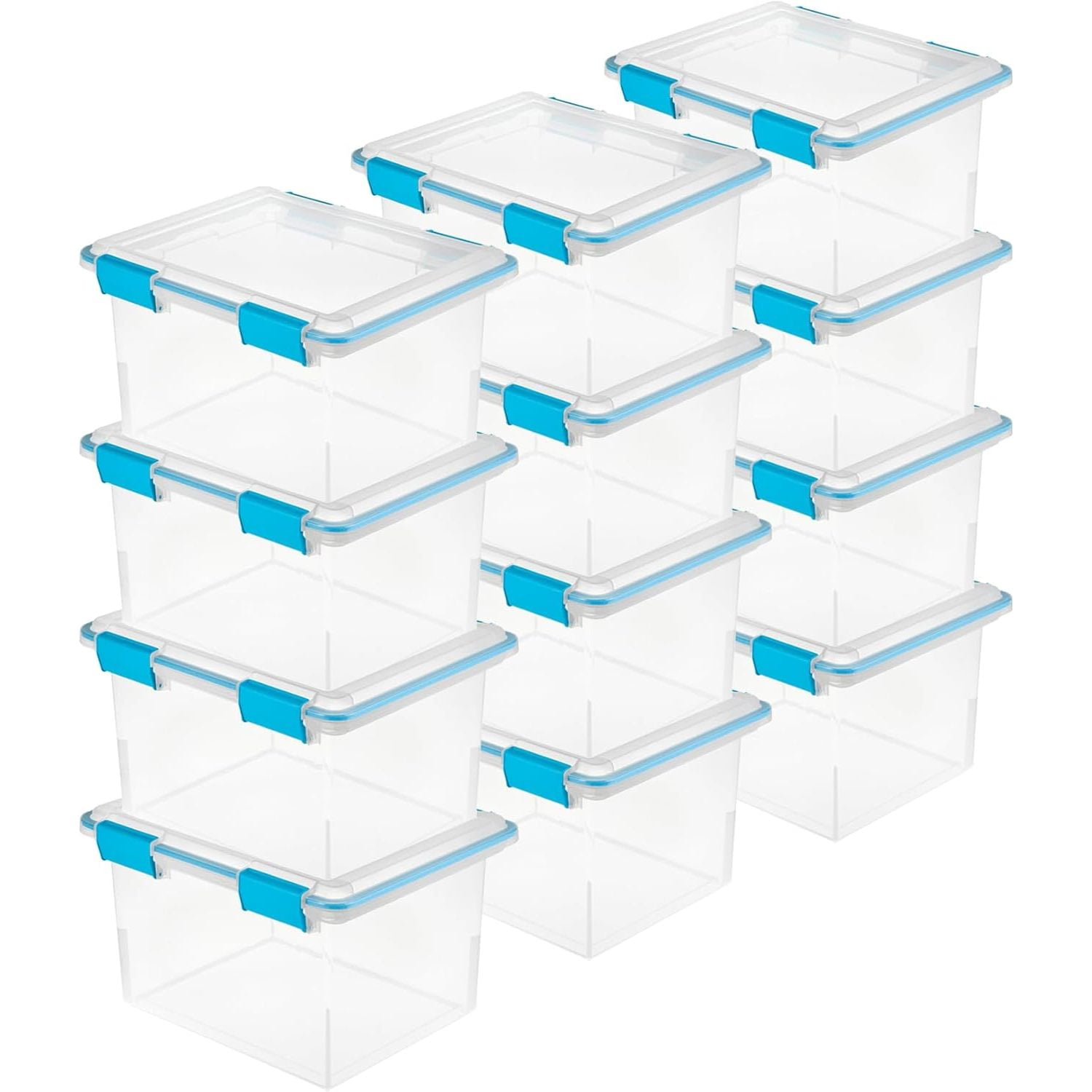 DYLP 12-Pack Gasket Box, Weather-Resistant Storage Bins with Latching ...