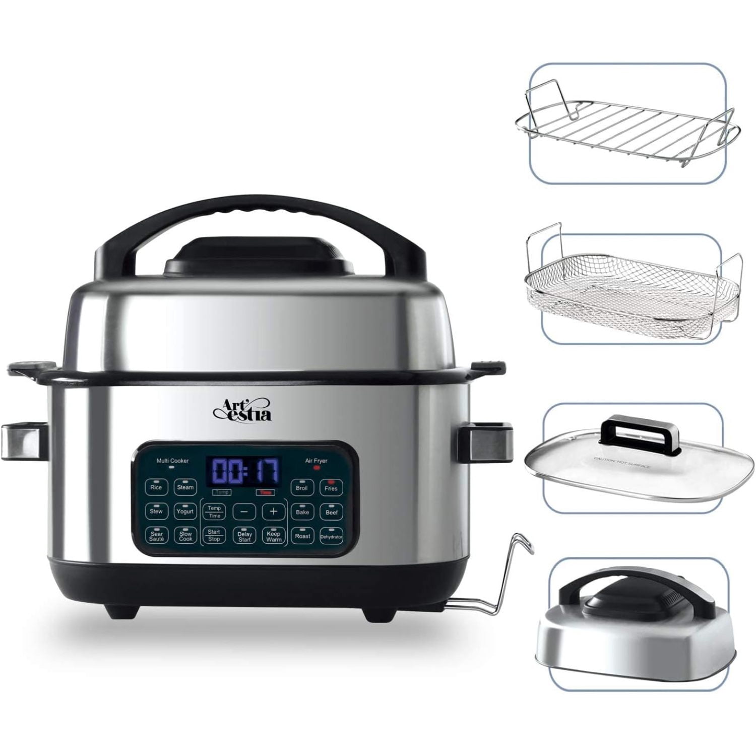 DYLP 12-in-1 Multi Cooker with Air Fry, Sous Vide, Rice, Sauté, Slow ...