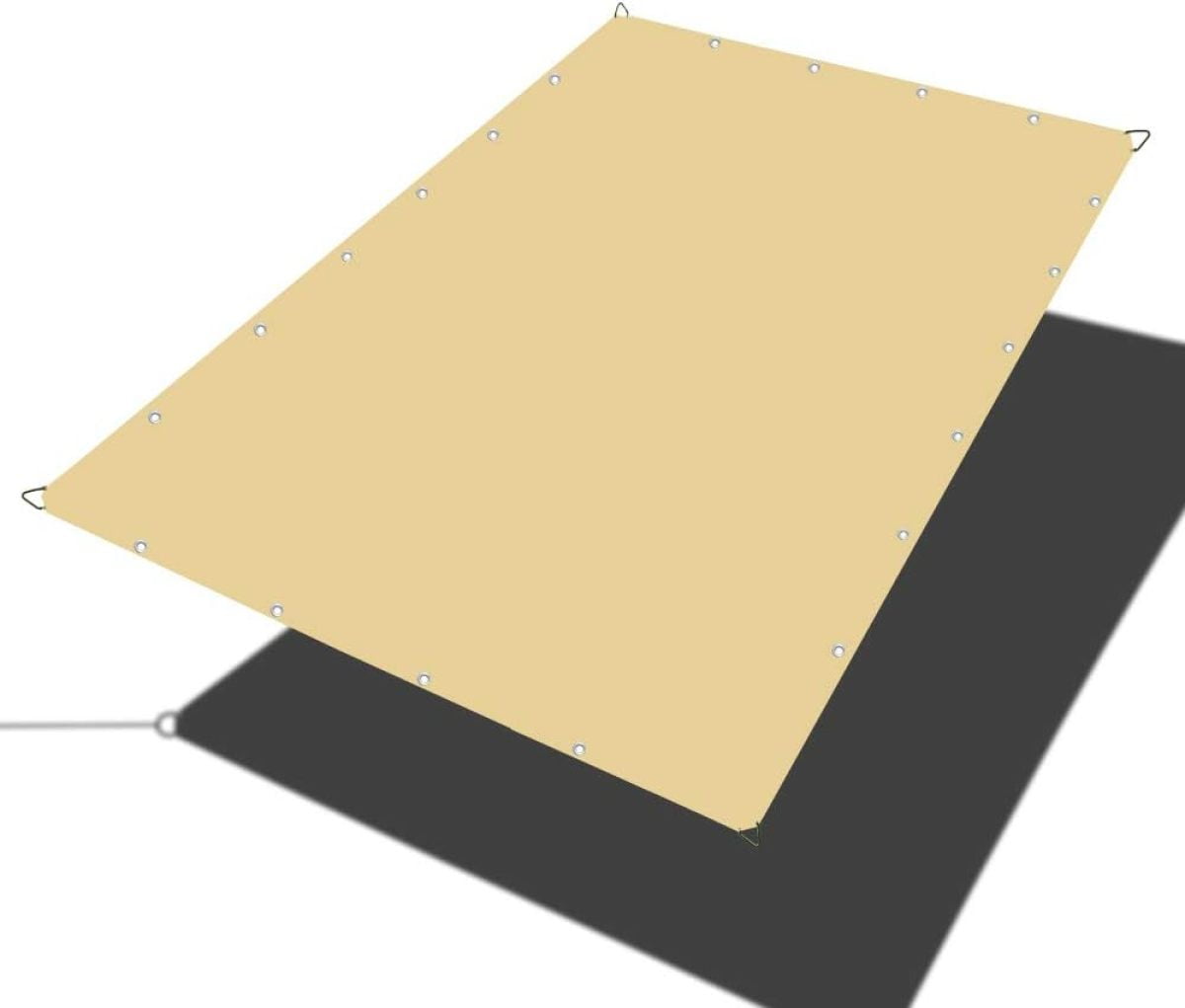 DYLP Waterproof Rectangle Sun Shade Sail Straight Edge Canopy Cover ...