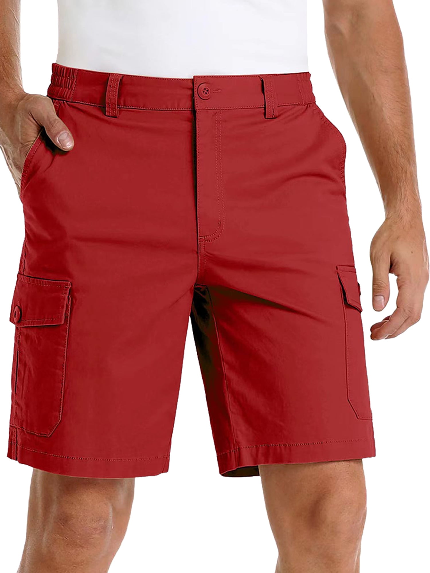 Cilcicy Basic Button Fly Mid Rise Men Cargo Shorts - Walmart.com