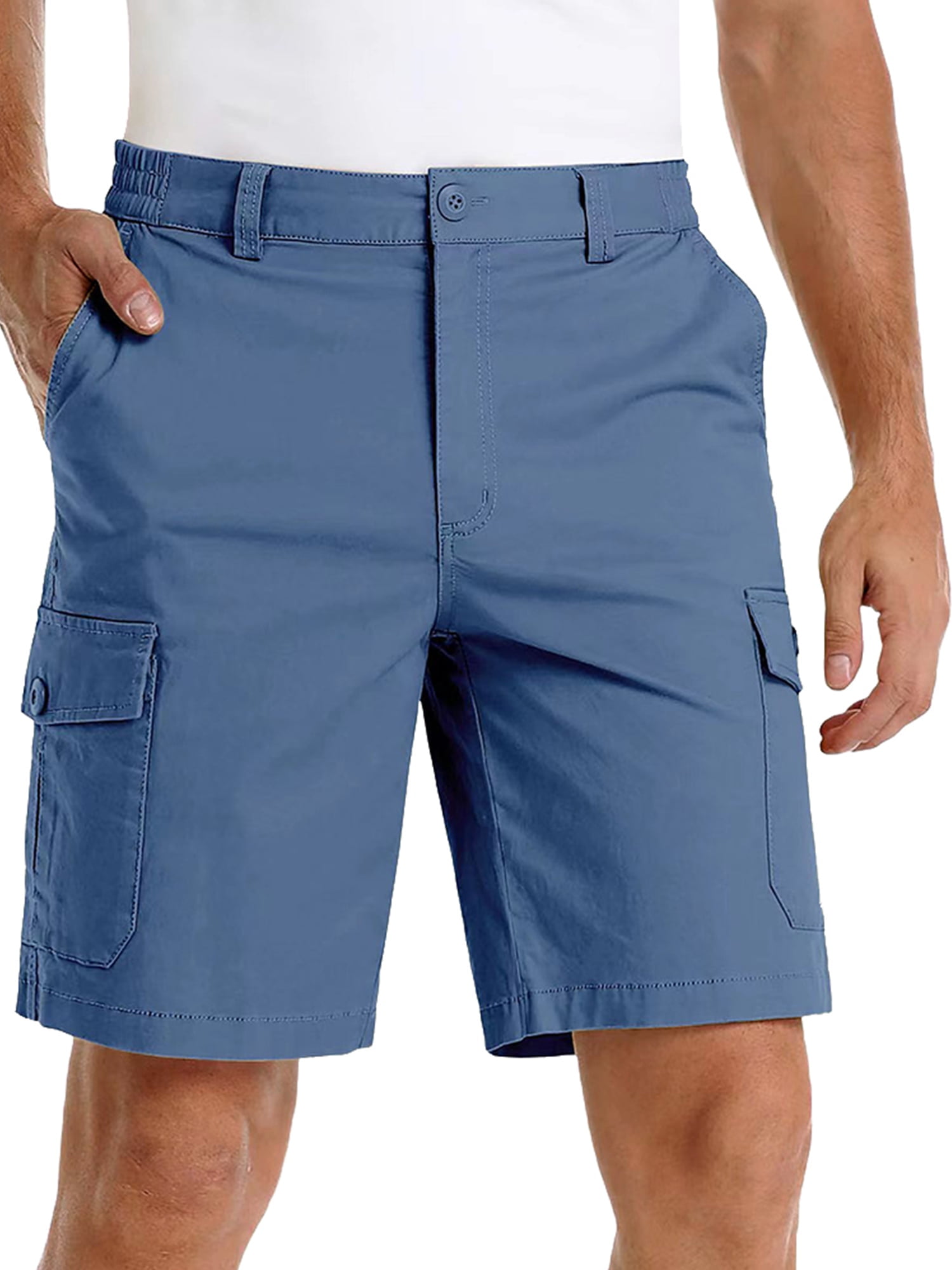 Cilcicy Basic Button Fly Mid Rise Men Cargo Shorts - Walmart.com