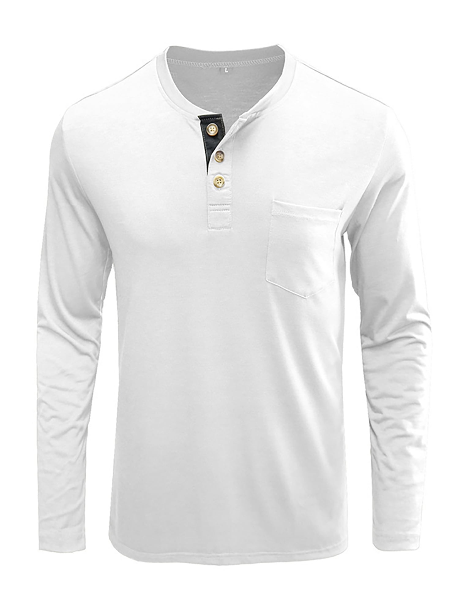 DYMADE Men Casual Long Sleeve Henley Undershirts Tops - Walmart.com