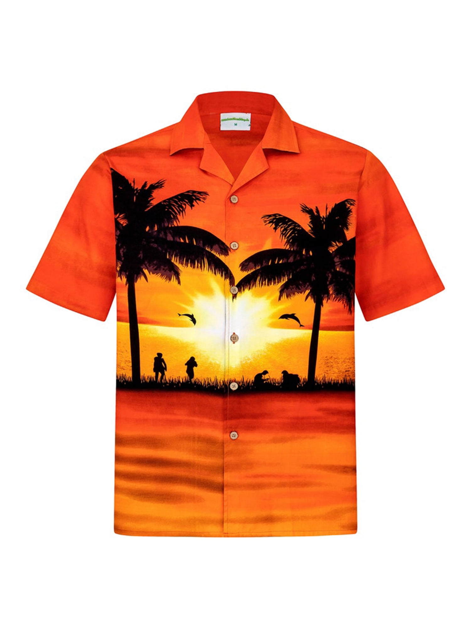 DYMADE Men Hawaiian Style Holiday Beach Printed Short Sleeve Lapel ...