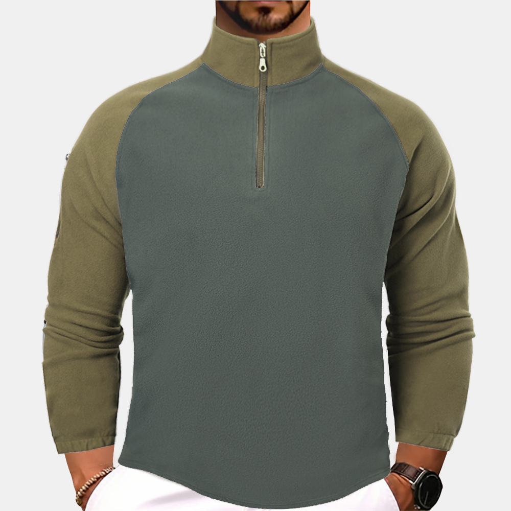 DYMADE Men's Winter Tactical Warm Double Sided Polar Fleece Stand-Up ...