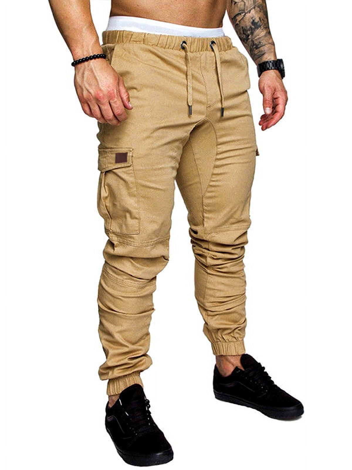 DYMADE Mens Athletic Elastic Drawstring Waist Sweatpants Joggers Cargo ...