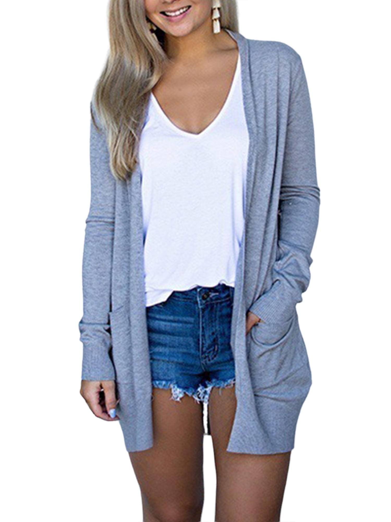DYMADE Women Single Breasted Printed Long Sleeve Cardigan Top - Walmart.com