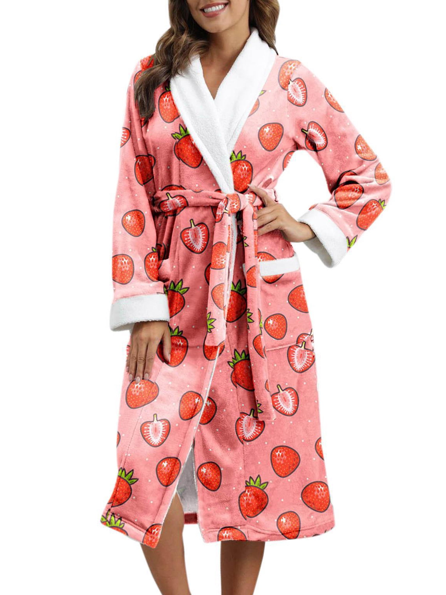 DYMADE Women's Christmas Winter Thermal Soft Plush Flannel Shower ...
