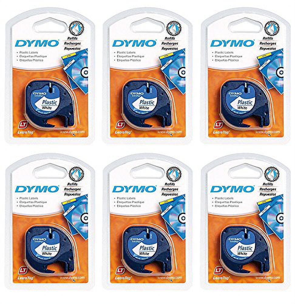 DYMO 91331 LT Plastic Tape Cassette for LetraTag Label Makers (6) Pack ...