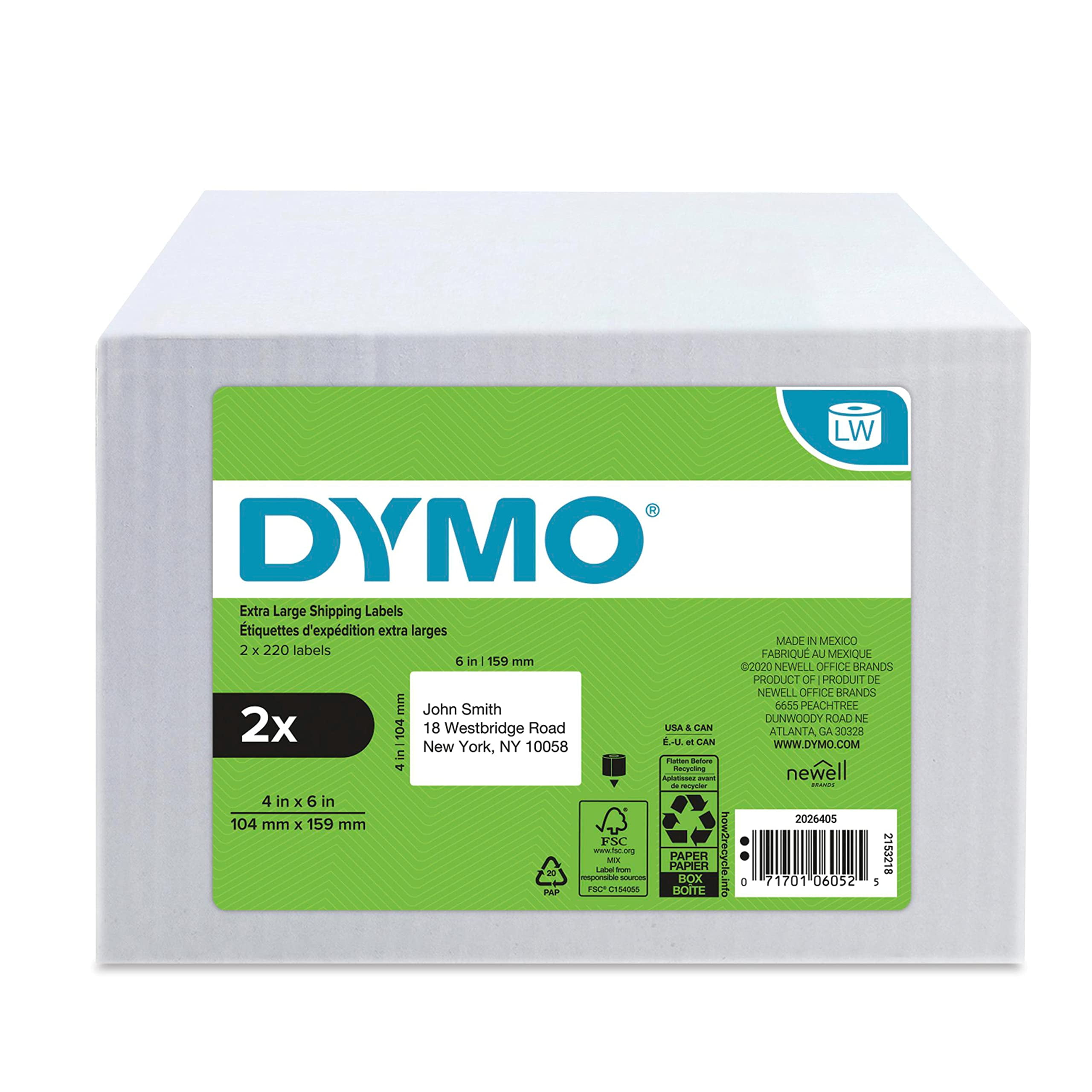 DYMO Authentic LW Extra-Large Shipping Labels for LabelWriter Label ...