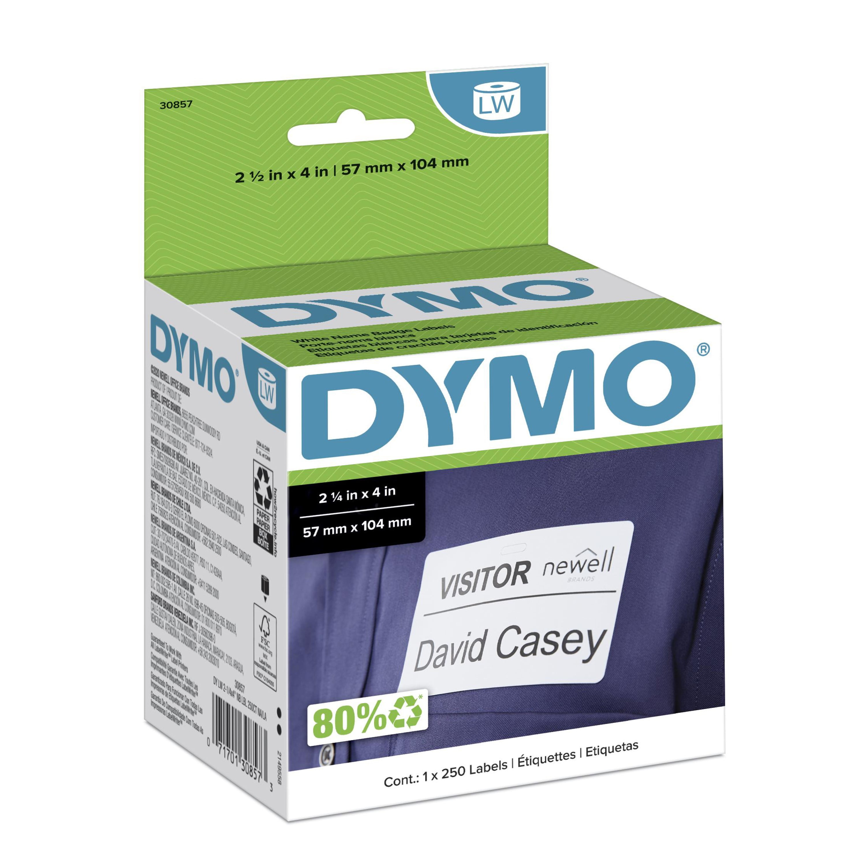Name Stickers DYMO LW Video Top Labels - 1-4/5 X 3-1/10 Inch Labels For ...