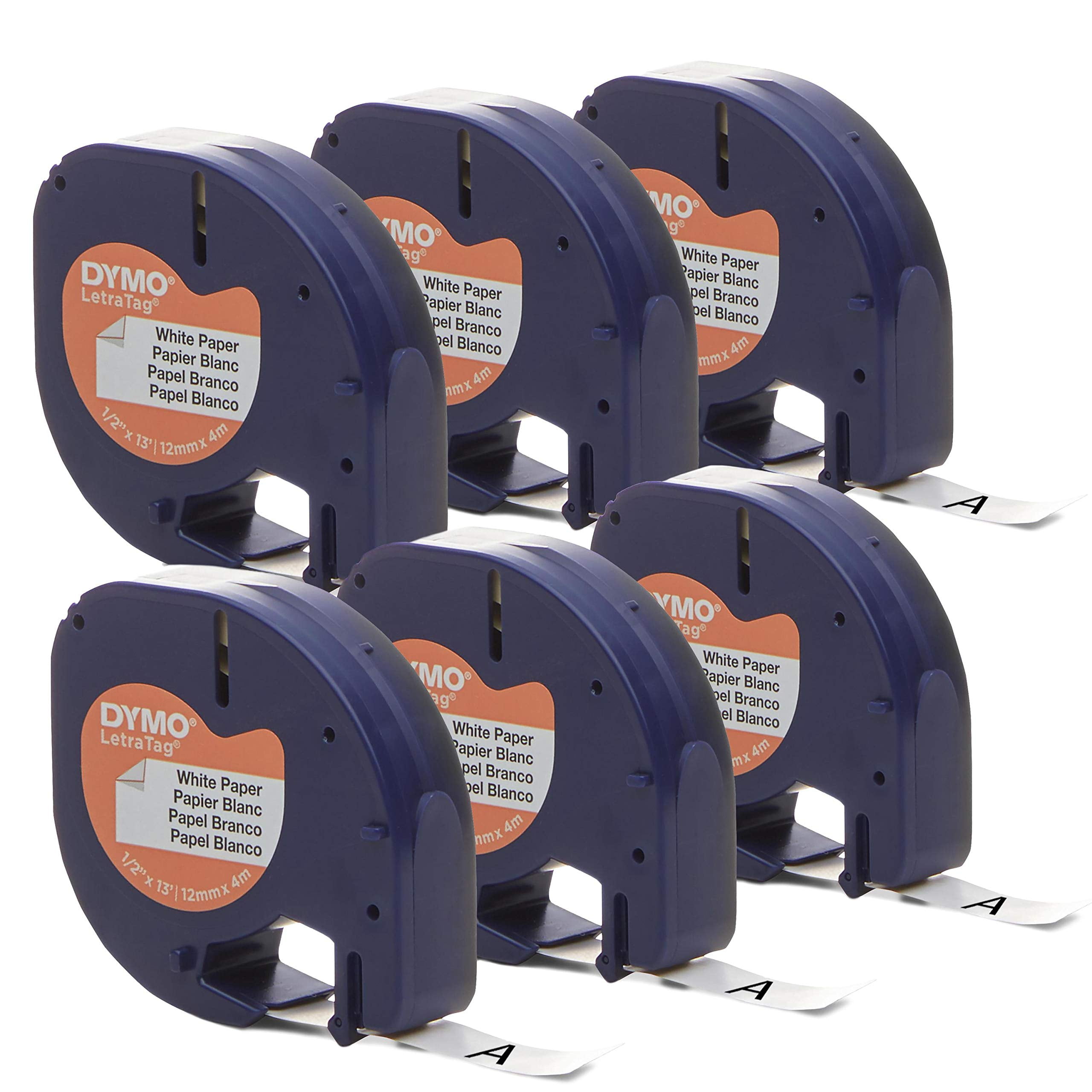 DYMO Authentic Lt Paper Labeling Tape for LetraTag Label Makers, 1/2 ...