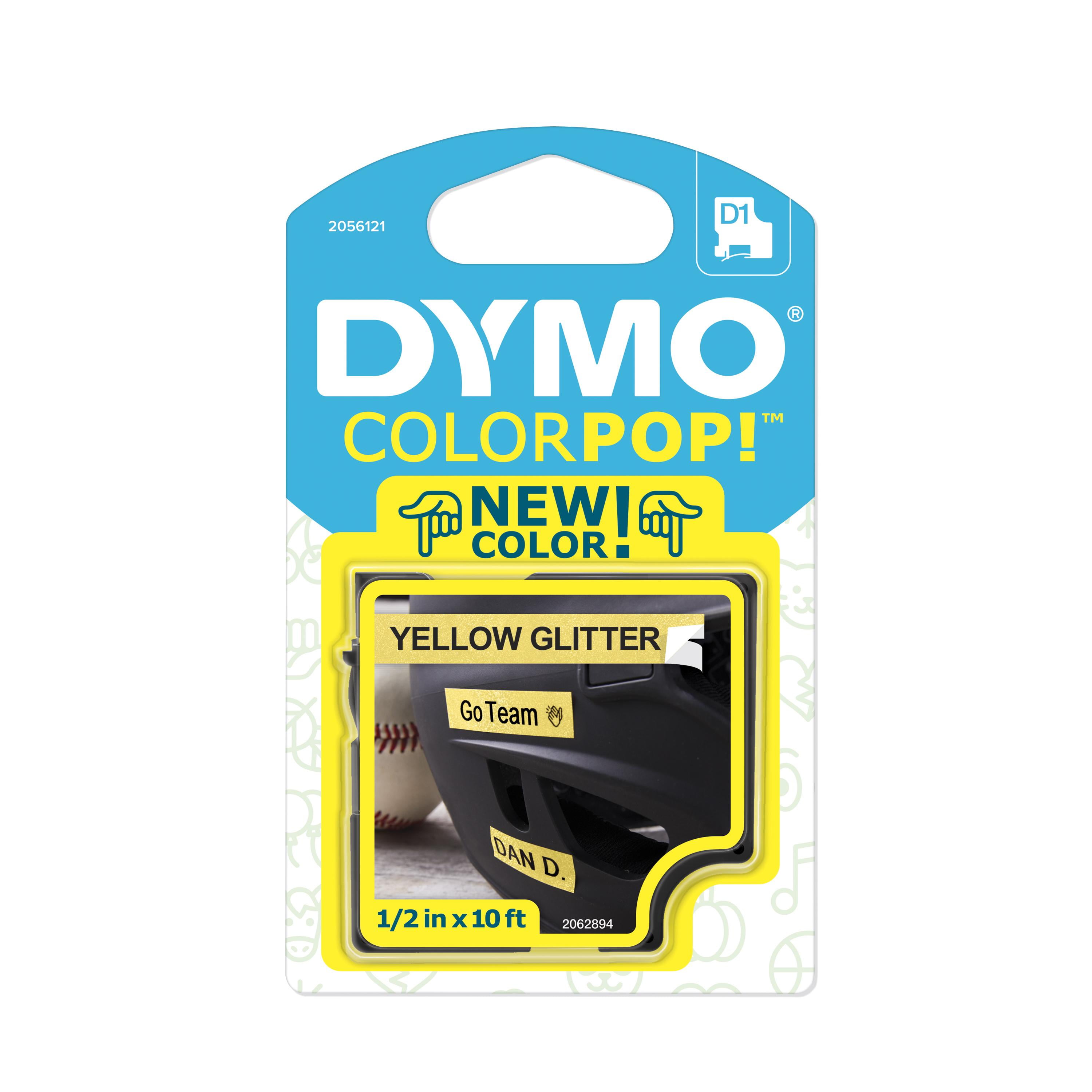 DYMO COLORPOP! Label Maker Tape, .5 Inch x 10 Feet, Black on Yellow ...