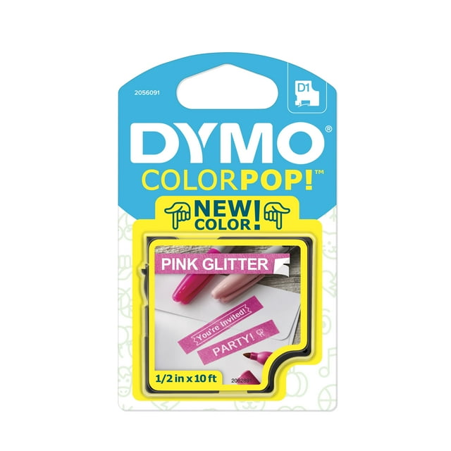 DYMO COLORPOP! Label Maker Tape, .5 Inch x 10 Feet, White on Pink ...